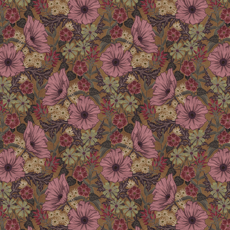 Wild Posy Fabric - Rose – Counterpart Studios