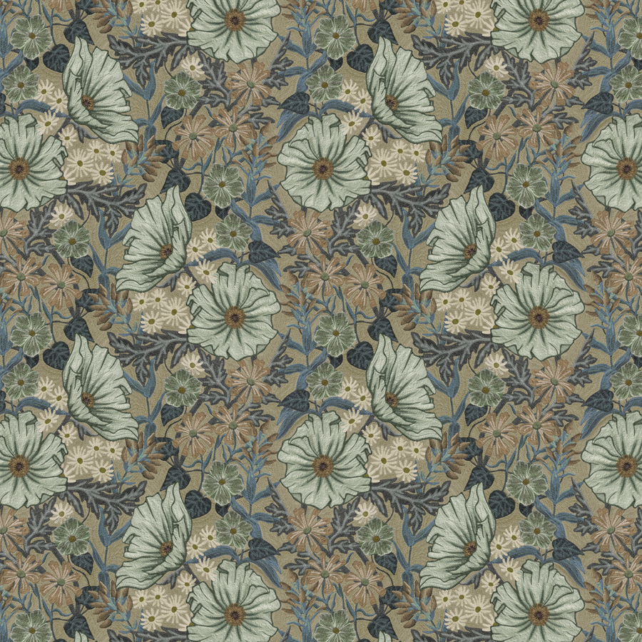 Wild Posy Wallpaper - Seafoam – Counterpart Studios