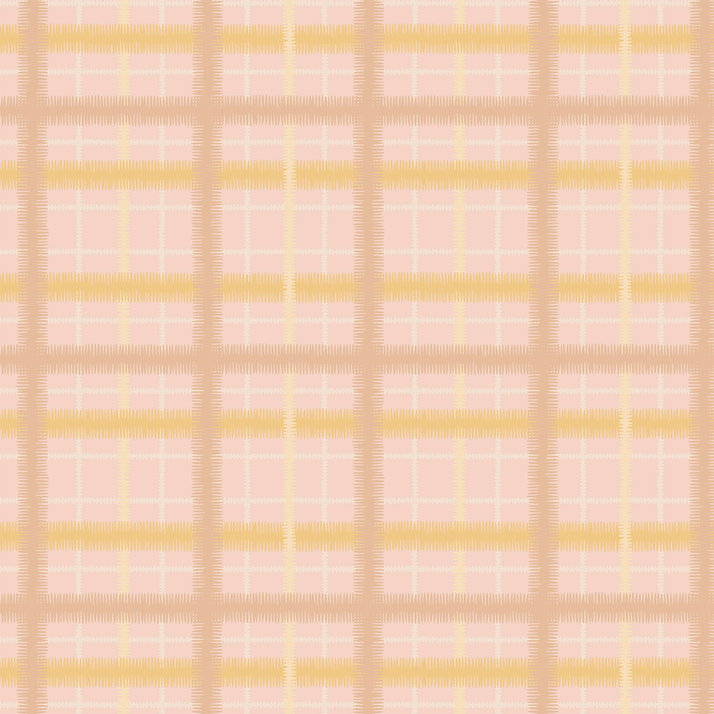 Squiggle Tartan Grand Wallpaper - Nude – Counterpart Studios