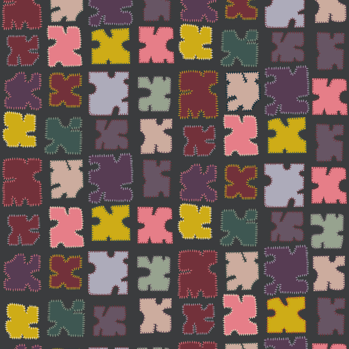 Patchwork Wallpaper - Grape – Counterpart Studios