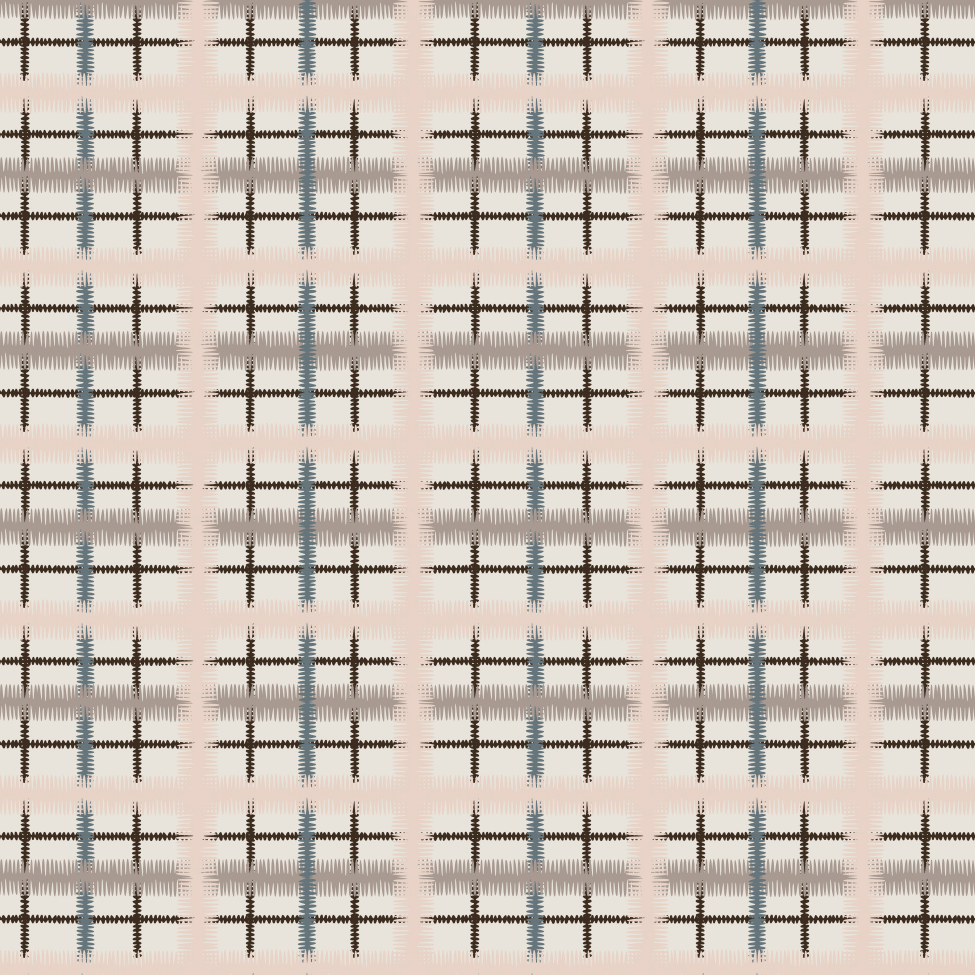 Squiggle Tartan Wallpaper- Powder – Counterpart Studios